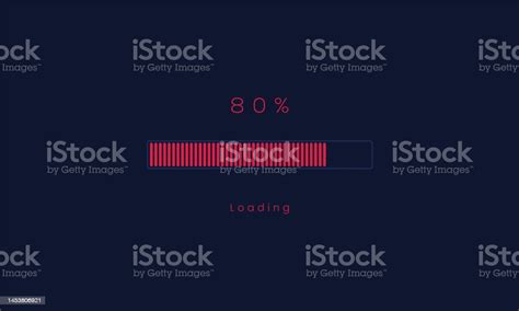 80 Percent Uploading Progress Bar Red Loading And Processing Menu Bar