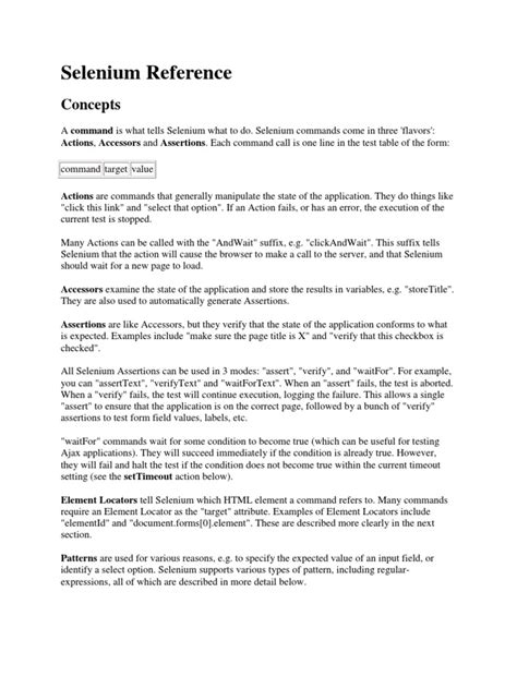 Selenium Reference Pdf Selenium Software Cascading Style Sheets