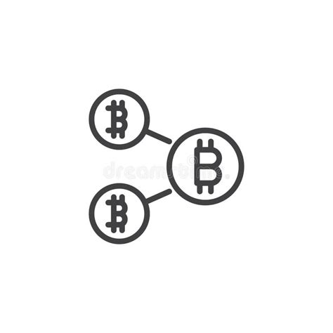 Bitcoin Blockchain Outline Icon Stock Vector Illustration Of Bitcoin Digital 110459565