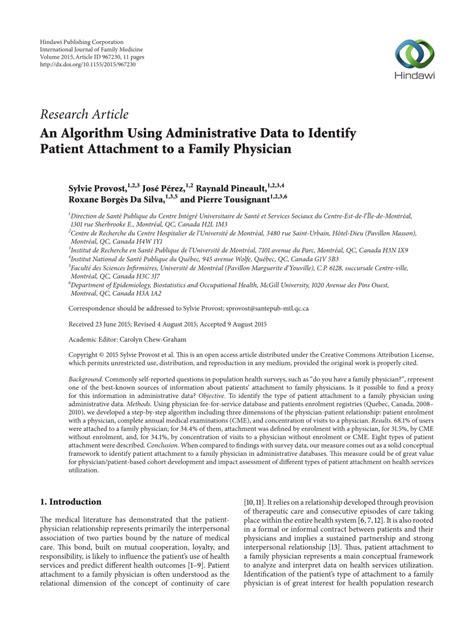 Pdf An Algorithm Using Administrative Data To Identify Patient