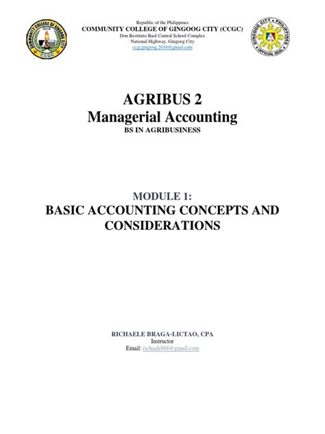 Module 1 Introduction To Managerial Accounting Pdf Accounting Leadership