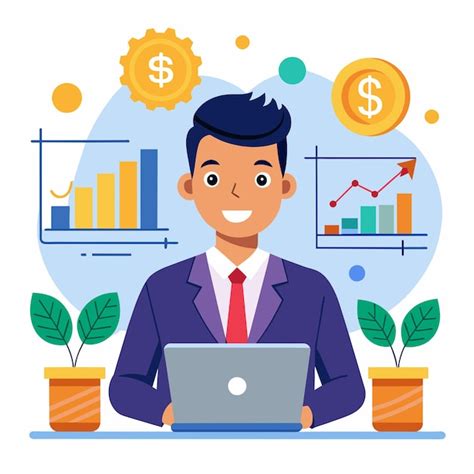 Premium Vector Flat Style Vector Financial Analyst Illustration