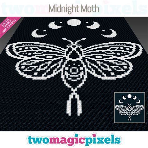 midnight moth c2c graph sc graph cross stitch graph by two magic