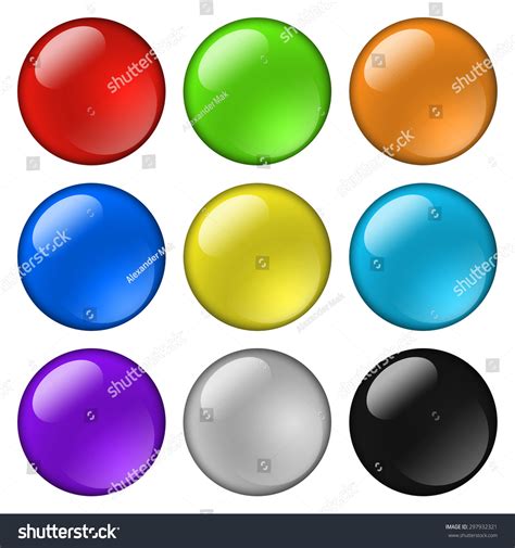 Glossy Round Buttons Icons Isolated On Stock Illustration Shutterstock
