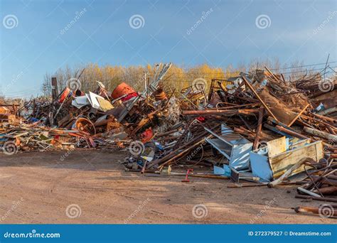 A Pile Of Scrap Metal For Recycling Stock Image Image Of Machine