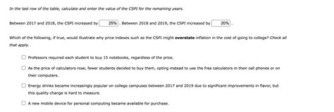 Solved 7 Calculating Inflation Using A Simple Price Index