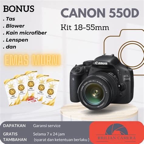 Jual Canon 550d kit 18-55mm | Shopee Indonesia