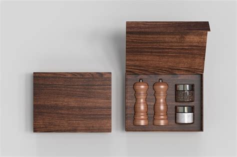 브랜딩을 위한 빈 소금과 후추 분쇄기 선물 세트 상자 3d 렌더링 그림 0명에 대한 스톡 사진 및 기타 이미지 0명 공란