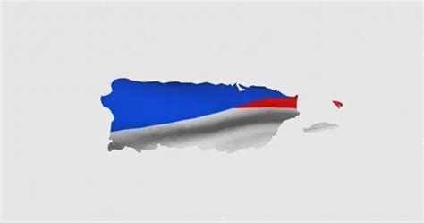 Puerto Rico National Flag On Map Outline Stock Video Pond