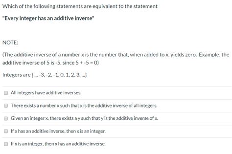 Additive Inverse Examples
