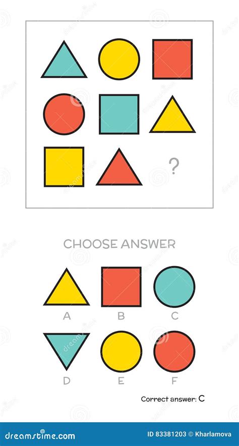 Iq Test Choose Correct Answer Cartoon Vector 83381179