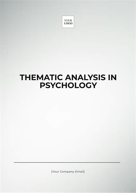 Free Thematic Analysis In Psychology Template To Edit Online