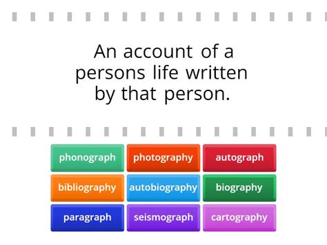 Root Word Graph Match Up Find The Match