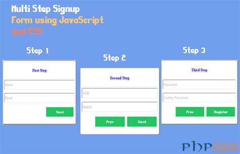 Multi Step Form Using Javascript And Css Phpcluster