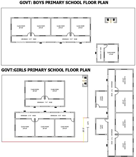 Download Dwg Govt Boys Girls School Floor Plan Designs