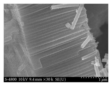 Fesem Top View Images A And Cross Section B Of Tio2 Nanotube Arrays
