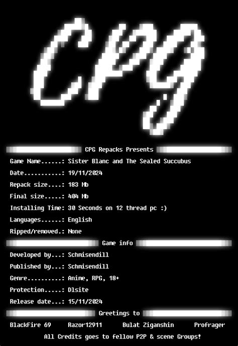 Sister Blanc And The Sealed Succubus Cpg Repacks