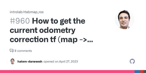 How To Get The Current Odometry Correction Tf Map Odom · Issue