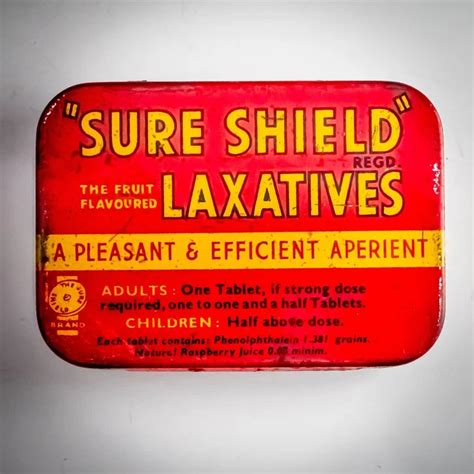 Vintage Sure Shield Laxatives Tin Fruit Flavoured Aperient Medicine