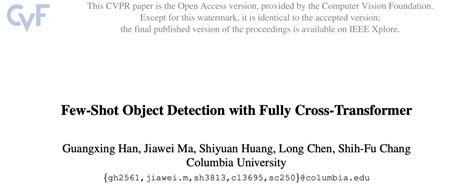 cvpr2022：使用完全交叉transformer的小样本目标检测 腾讯云开发者社区 腾讯云