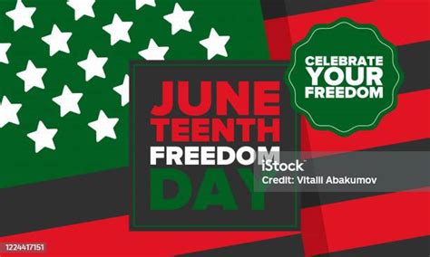 준틴스 독립기념일 자유 또는 해방의 날 6 월 19 일 경축 연례 미국 휴일 아프리카 계 미국인의 역사와 유산 포스터 인사말 카드 배너 및 배경 벡터 Juneteenth에
