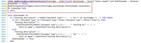 Event Request Codeunit 80 Onbeforeupdatepostingdescription · Issue 4913 · Microsoft