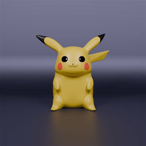 Archivo Stl Pokemon Fanart Pikachu Gordo DiseÑo ClÁsico 🐉 ・diseño
