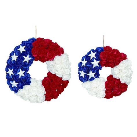 Mini Styro Silk Rose Americana Wreath S 2 Ivystone