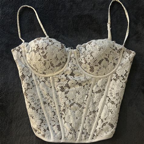 Womens White Lace Corset Top At Mary Bilbo Blog