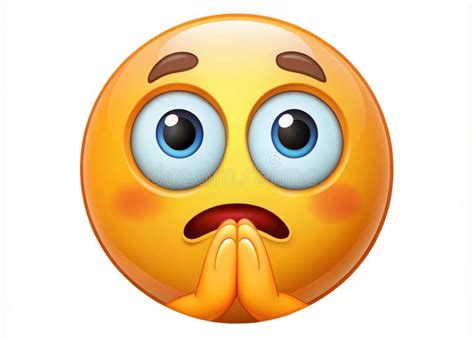 Pleading Emoji Face Isolated On White Background Stock Illustration