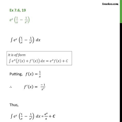 ex 7 6 19 integrate ex 1 x 1 x2 class 12 cbse integration b