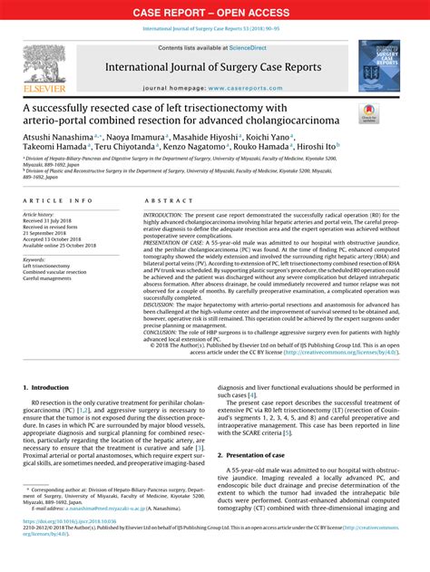 Pdf A Successfully Resected Case Of Left Trisectionectomy With