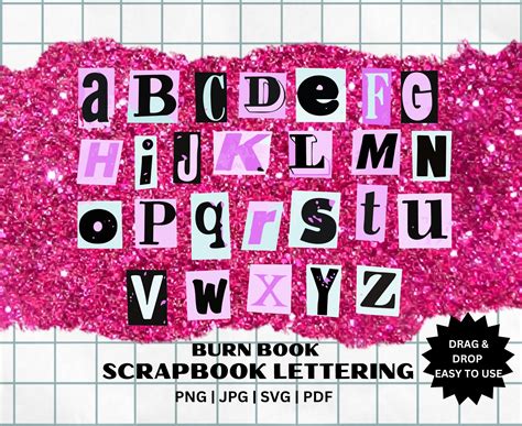 Burn Book Svg Scrapbook Alphabet Svg Burn Book Letters Svg Cricut Cut