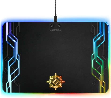 Enhance Led Gaming Mouse Pad Rgb Hard Mouse Pad With 7 Light Up Modes