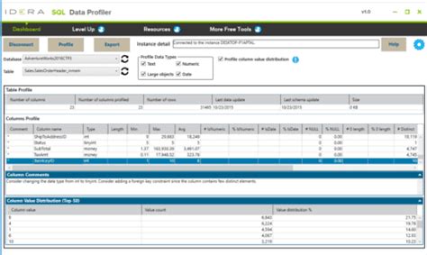 Free Tool Sql Data Profiler Idera Database Tools