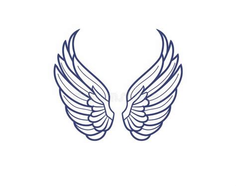 Drawing Of One Continuous Line Of A Wing Angle Wing Part Single Outline Modern Design Editable