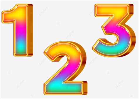 황금빛 반짝 이는 화려한 3d 첫 번째 두 번째 및 세 번째 숫자 첫 번째 두 번째 및 세 번째 숫자 하나 둘 셋 123 번호 황금 3d Png 일러스트 및 Psd