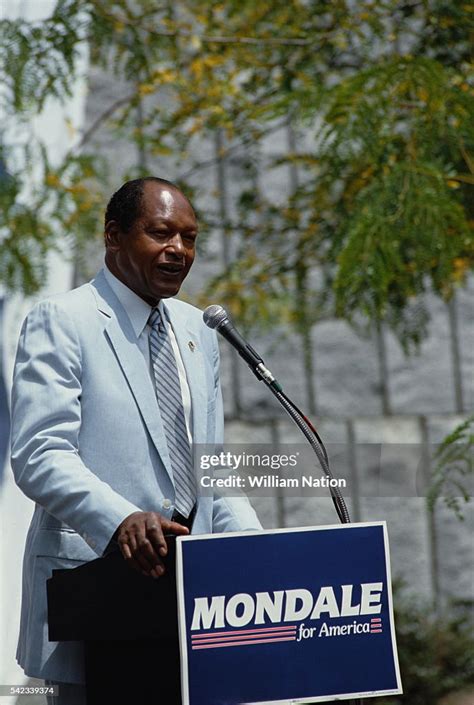 Mayor Of Los Angeles Tom Bradley Campaigns To Support Democrat And