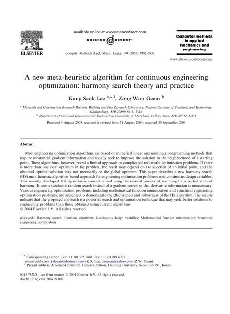 pdf a new meta heuristic algorithm for continuous engineering