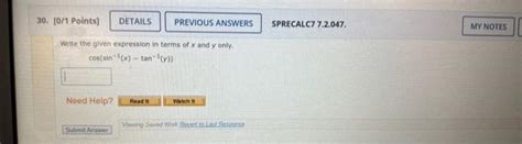 Solved Write The Glven Expression In Terms Of X And Y Only
