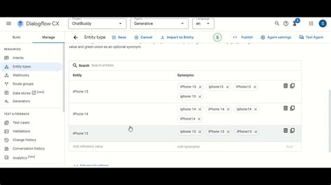 Create An Entity In Dialogflow Cx Youtube