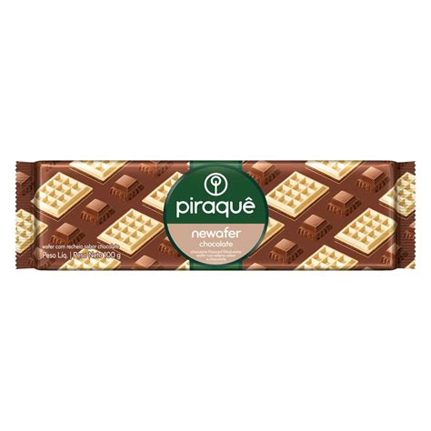 Biscoito Wafer Recheio Chocolate Piraquê Newafer Pacote 100g Nosso