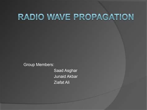 Radio Wave Propagation Presentations Ppt Computer Networking Computing