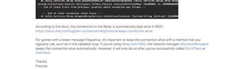 Relay Server Expires Ngo Unity Engine Unity Discussions