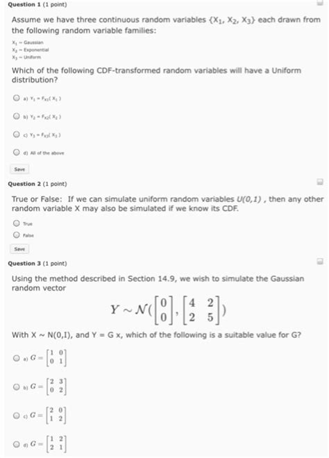 Solved Assume We Have Three Continuous Random Variables