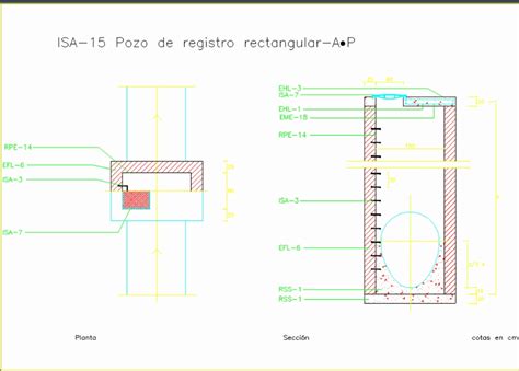 Rectangular Manhole In Autocad Cad Download 3828 Kb Bibliocad