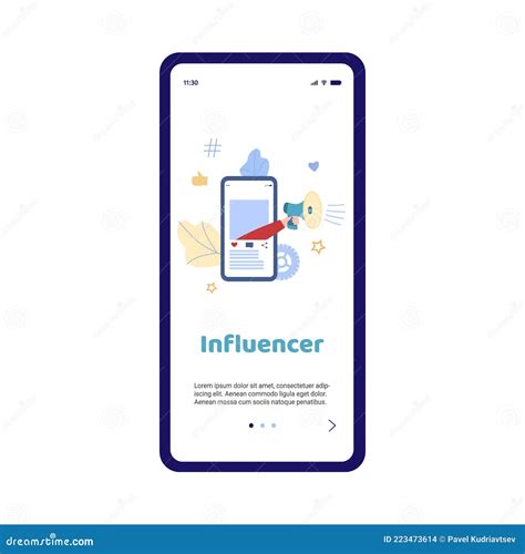 Onboarding Mobile App Screen For Digital Marketing Flat Vector