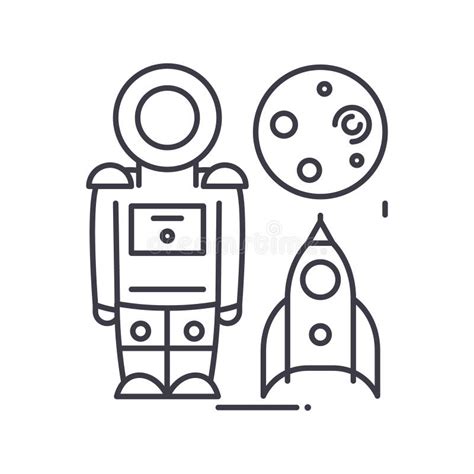 Linear Spaceman Icon From Astronomy Outline Collection Thin Line Spaceman Vector Isolated On
