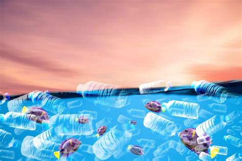 Premium Photo The Concept Of Plastic Waste In The Sea Plastic Bottles Floating In The Sea