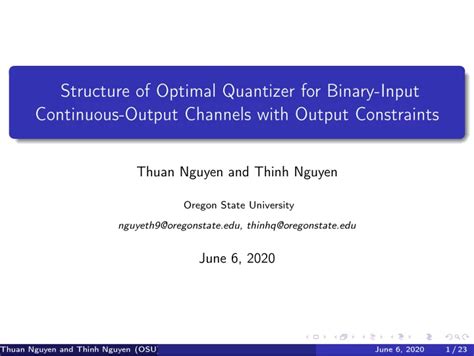 [ppt] structure of optimal quantizer for binary input continuous